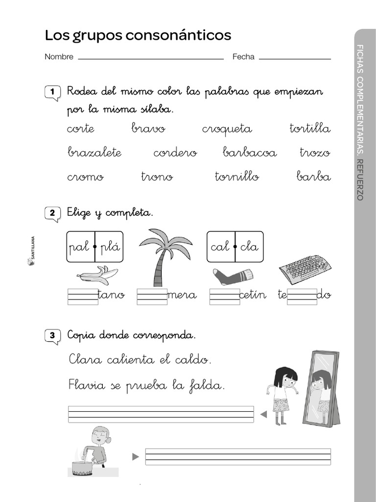 Refuerzo Grupos Consonanticos | PDF