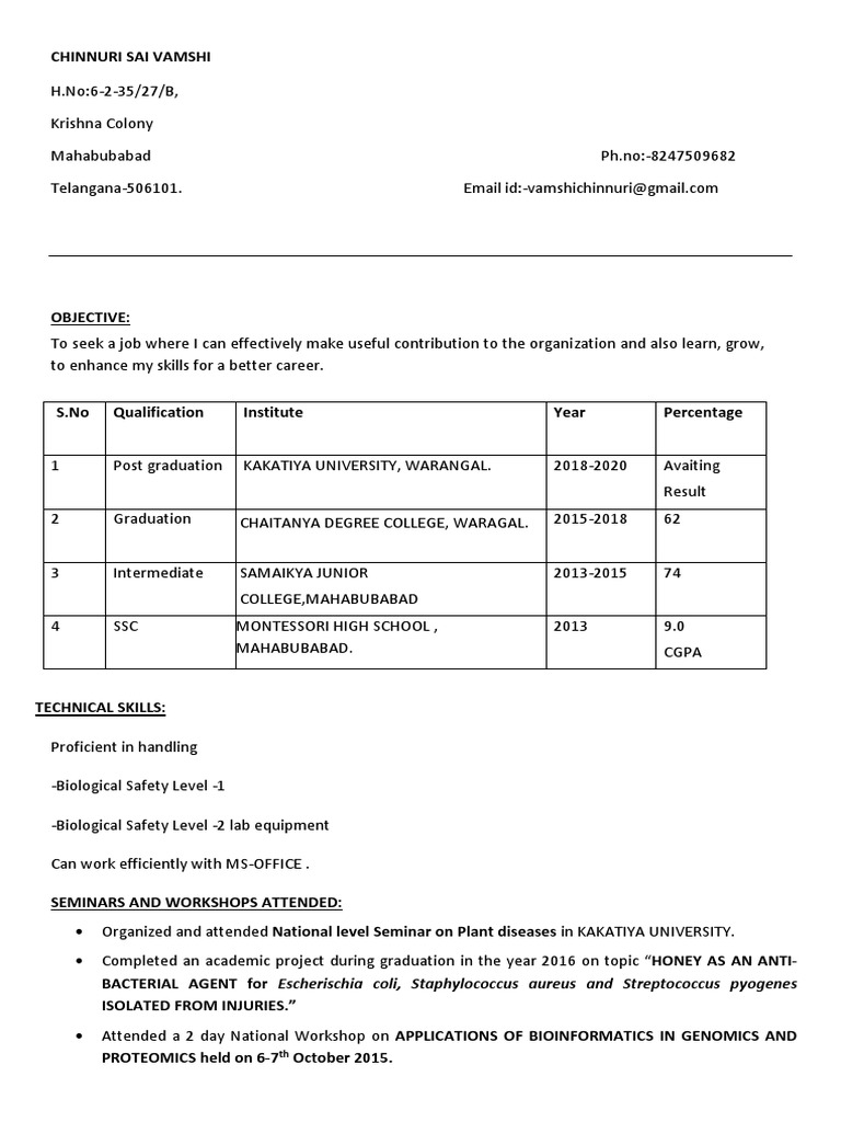 Sai Vamshi Resume | PDF | Learning | Behavior Modification