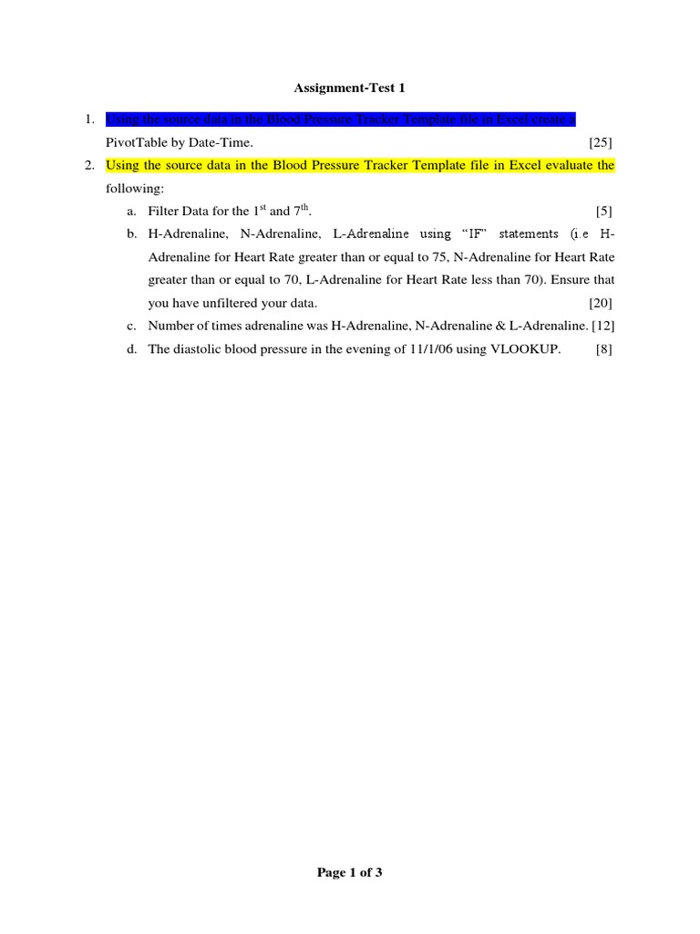 Assignment-Test 1: ST TH | PDF | Worksheet | Microsoft Excel