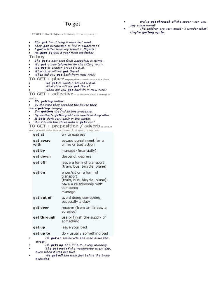 Expressions With GET | Download Free PDF | Languages | Language Arts ...