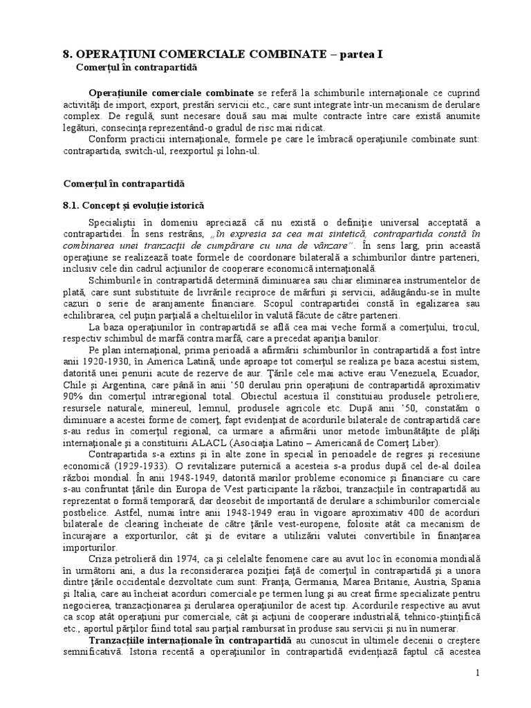 C8 - Operatiuni Comerciale Combinate - Partea I | PDF