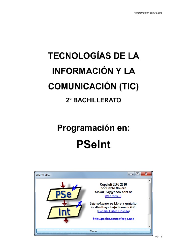 Manual Pseint | PDF | Lenguaje de programación | Programa de computadora