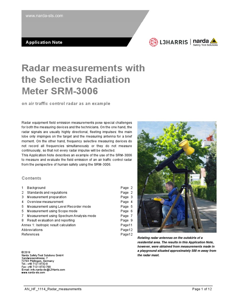 Radar Measurements With The Selective Radiation Meter SRM-3006 | PDF ...