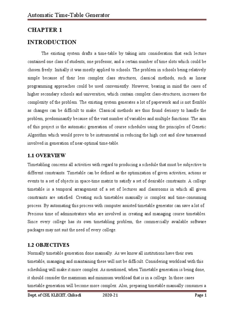 Automatic Time-Table Generator: 1.1 Overview | PDF | Php | World Wide Web