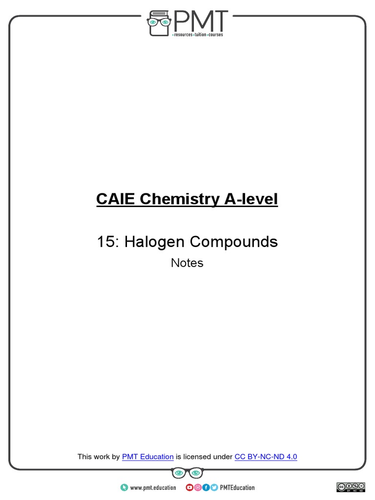 CAIE Chemistry A-Level: 15: Halogen Compounds | PDF | Chemical ...