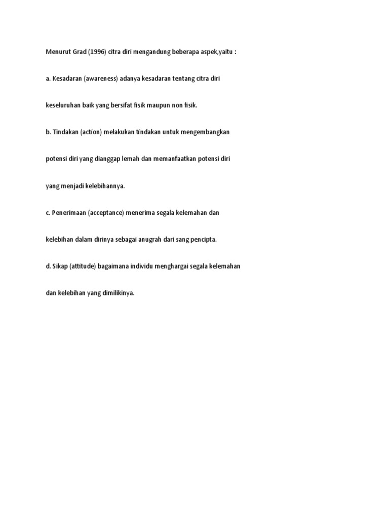 Aspek Citra Diri | PDF