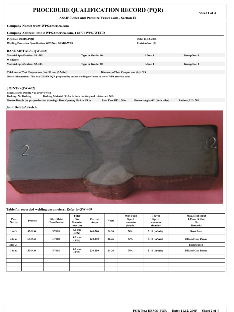 ASME-PQR | Welding | Materials