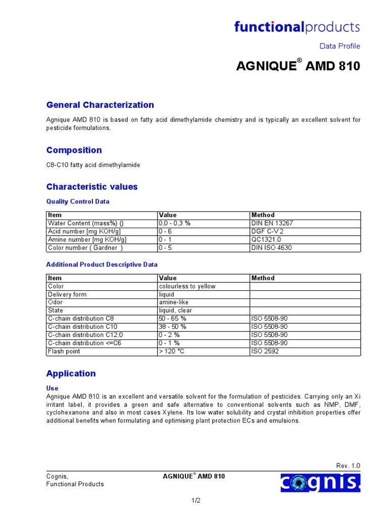 Agnique Amd - 810 - e | PDF