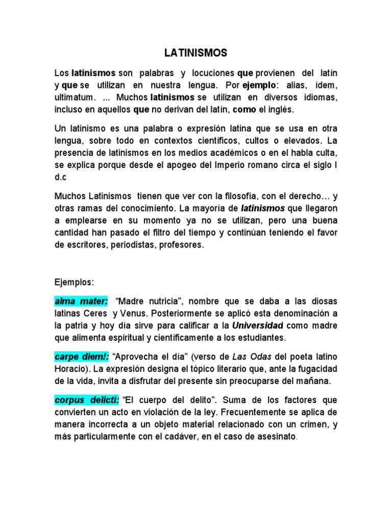 Latinismos 11° | PDF