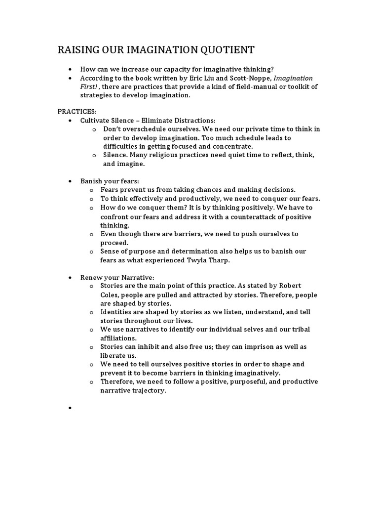 Strategies to Boost Imaginative Thinking | PDF