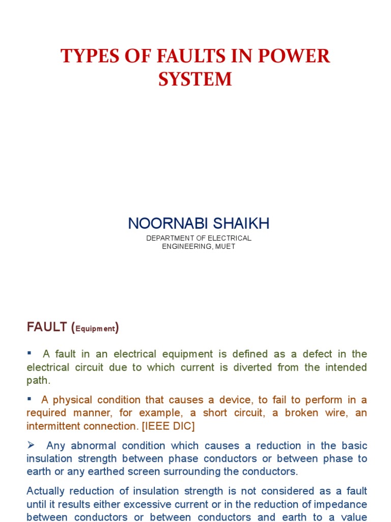 Types and Causes of Power System Faults | PDF | Electric Motor ...
