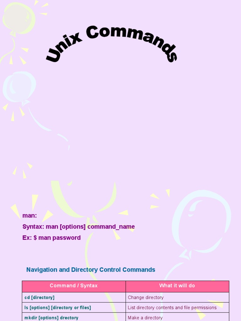 Unix Commands | PDF | Computer File | Directory (Computing) Unix Commands | PDF | Computer File | Directory (Computing)