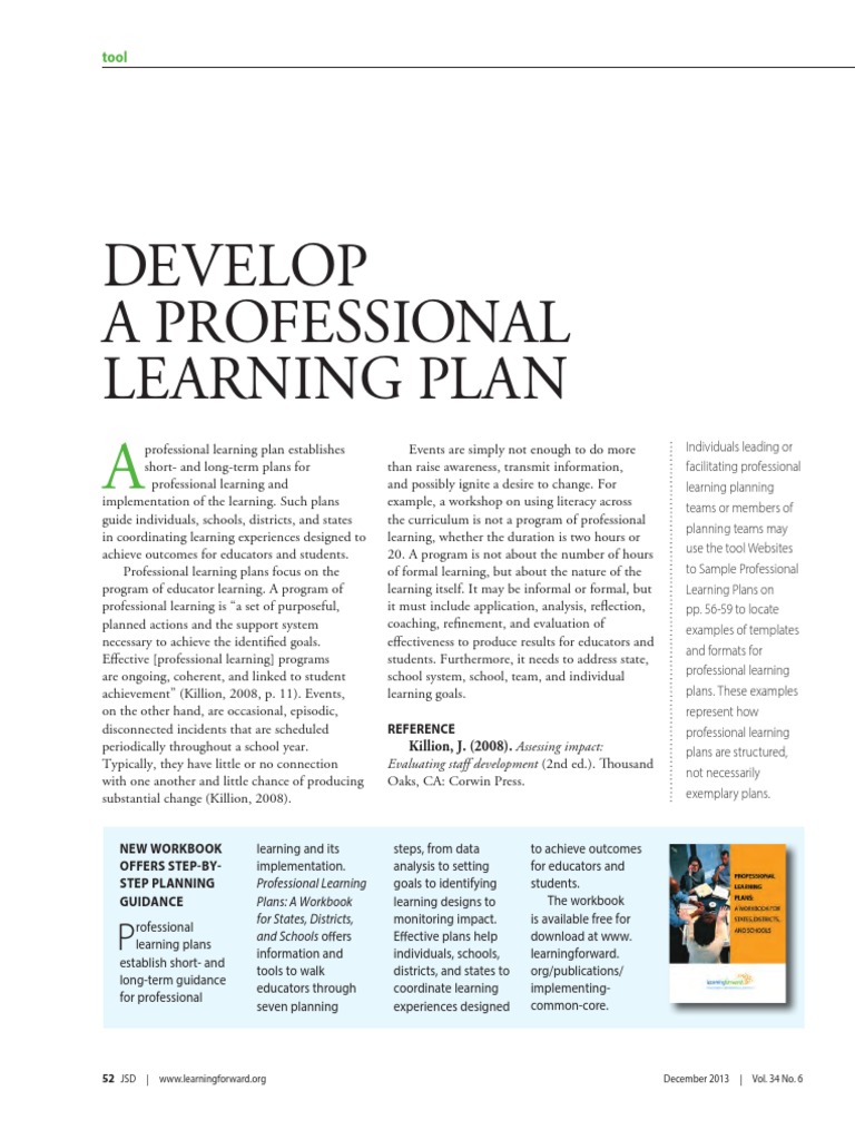 4.3.1 Develop A Professional Learning Plan-Learning Forward | PDF ...