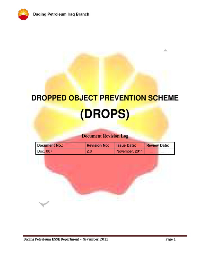 Dropped Objects Prevention Scheme Pdf Drilling Rig Equipment
