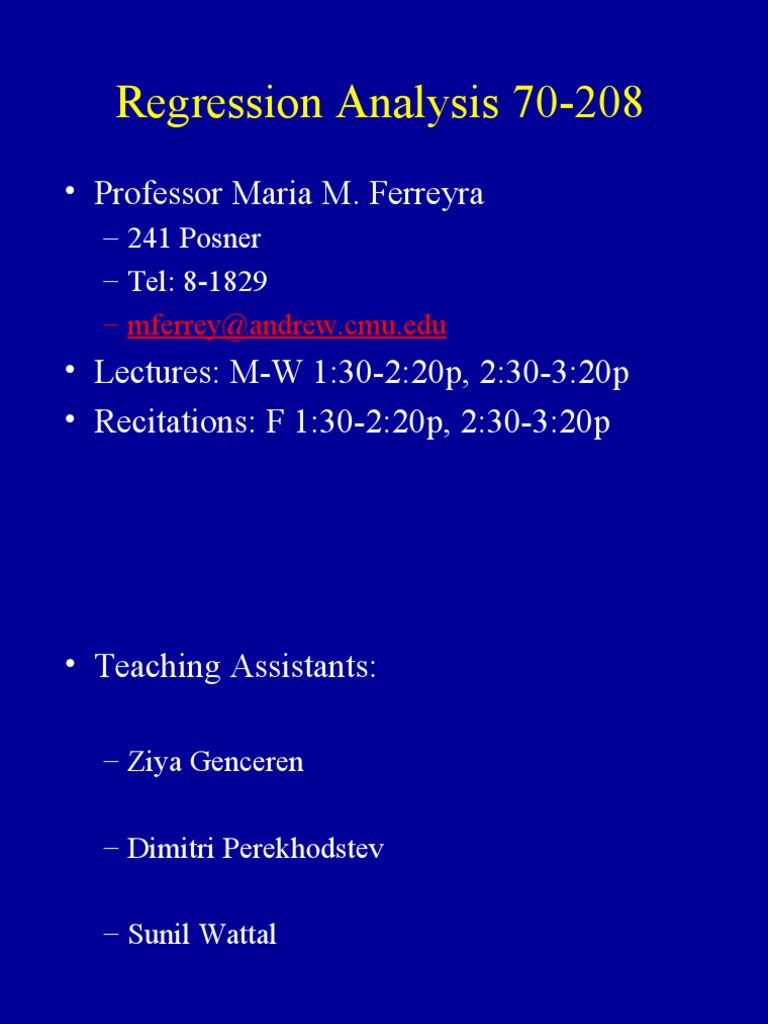 Lecture1 Regression Analysis Pdf Career Growth Art