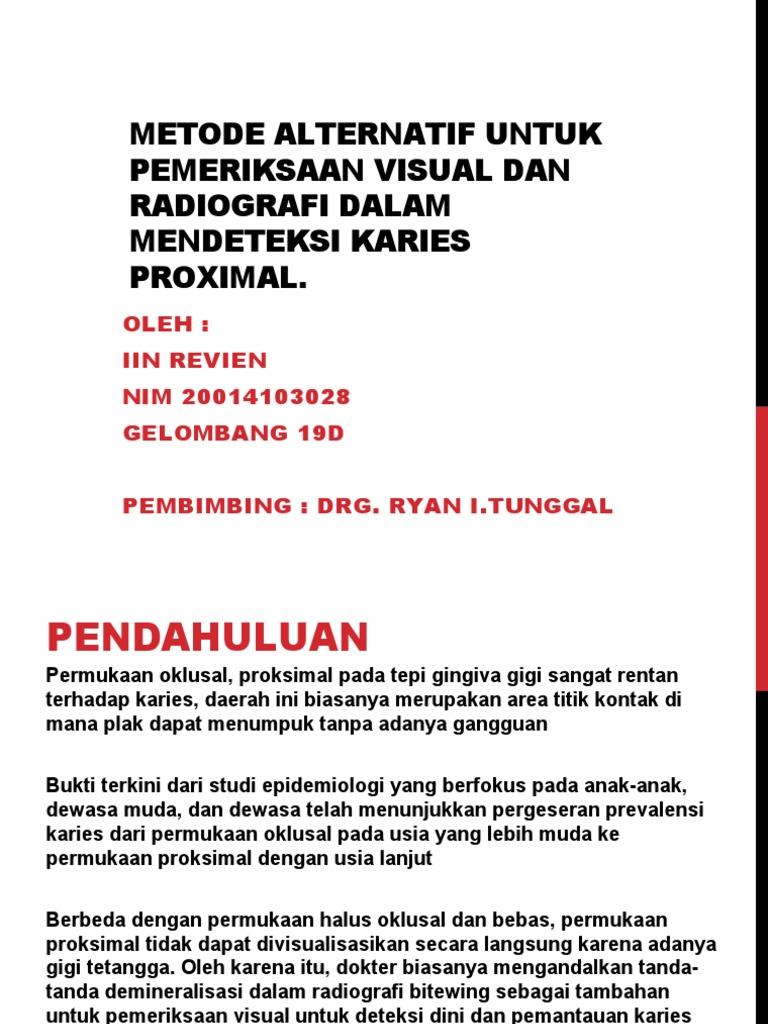 Deteksi Karies Proksimal | PDF | Kesehatan Holistik | Sains & Matematika