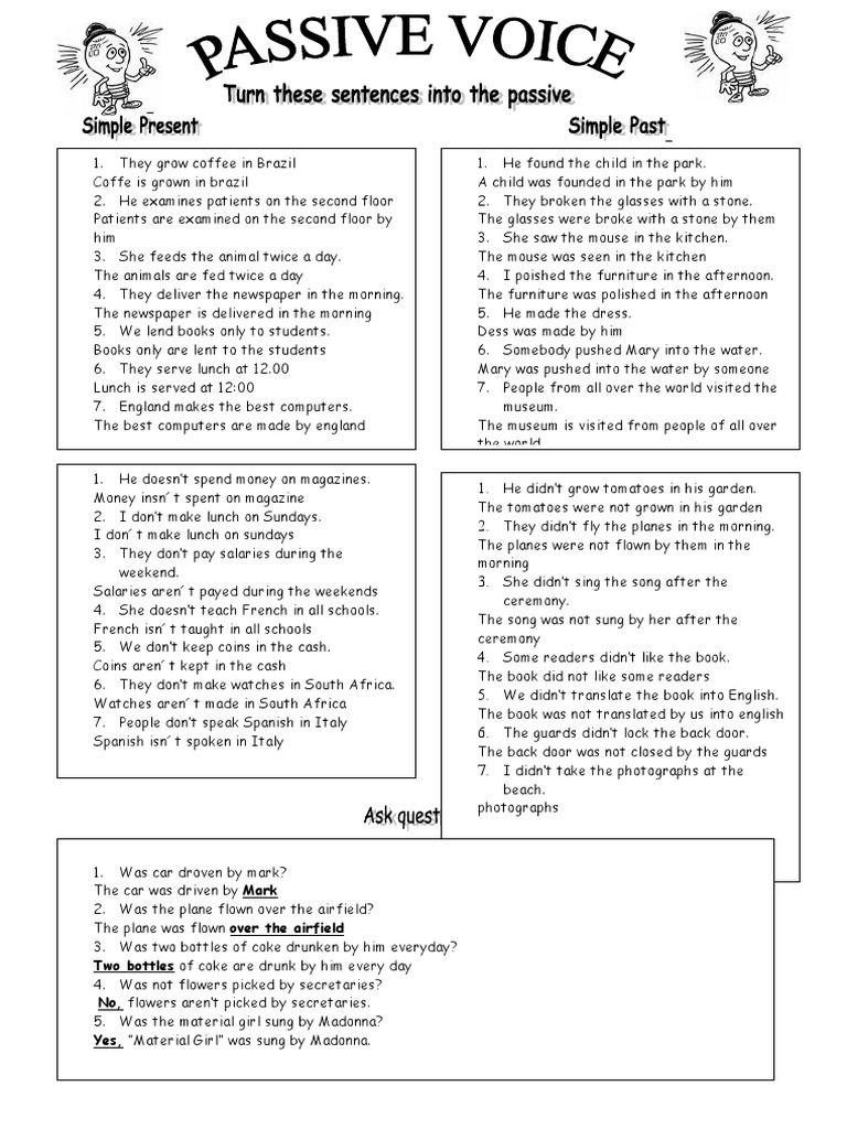 Passive Voice Fun Activities Games 601 | PDF