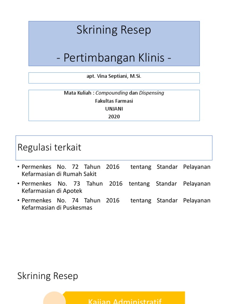 CND Skrining Resep Kajian Klinis | PDF