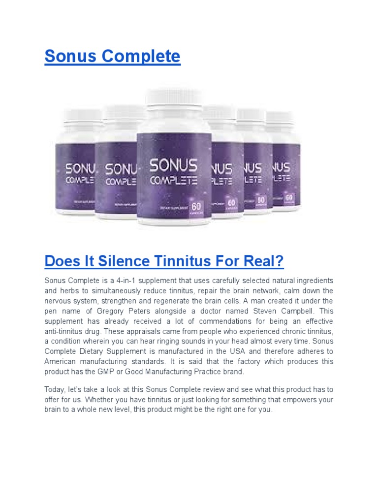 Sonus Complete | PDF | Tinnitus | Dietary Supplements