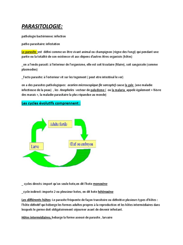 Introduction à la parasitologie médicale | PDF | Parasitologie ...