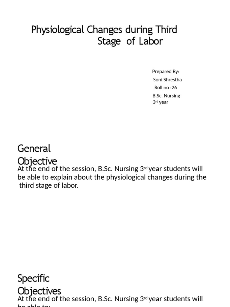 Physiological Changes in Third Stage of Labor | PDF | Mammalian ...