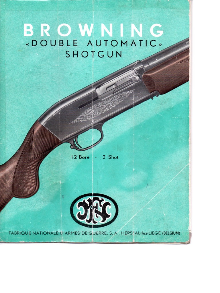 Browning Double Auto Manual | PDF | Shotgun | Trigger (Firearms)