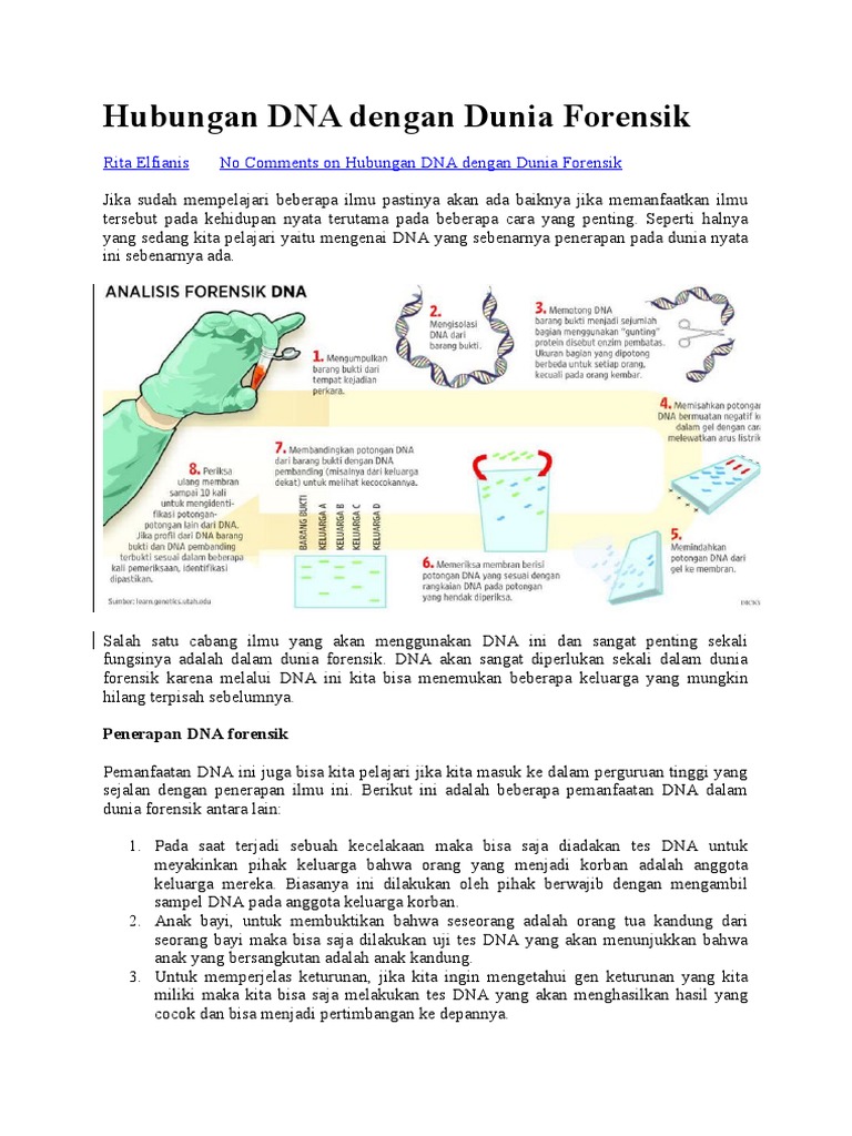 Hubungan DNA Dengan Dunia Forensik | PDF