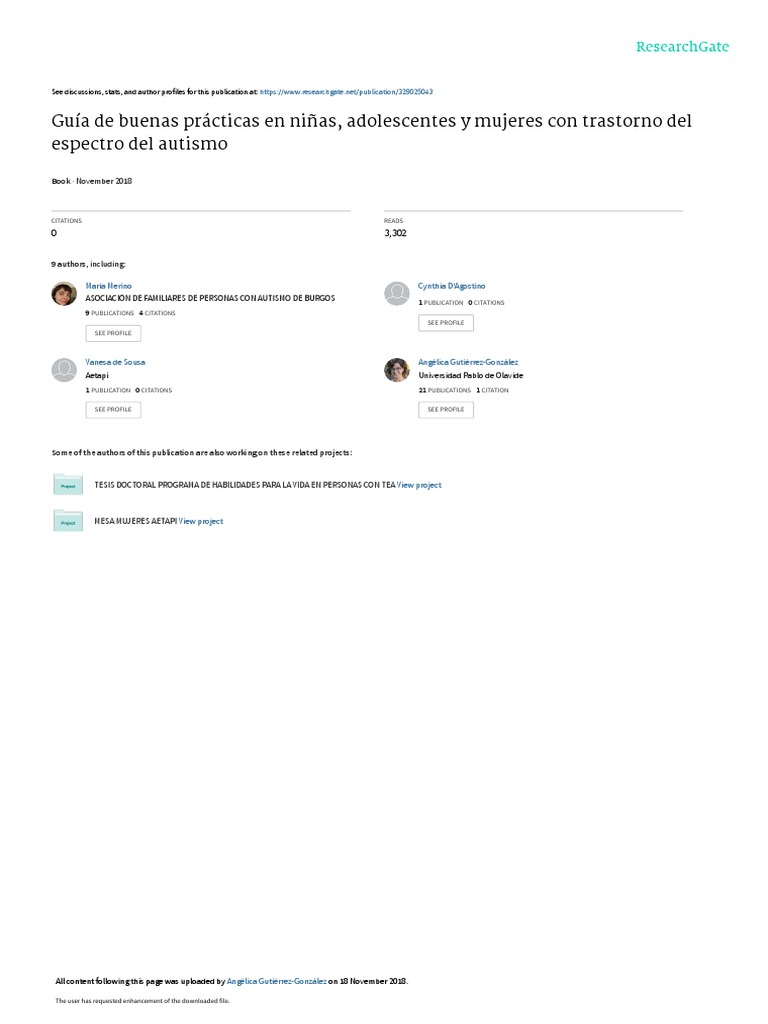 Guía de Buenas Prácticas en Niñas, Adolescentes y Mujeres Con TEA | PDF ...