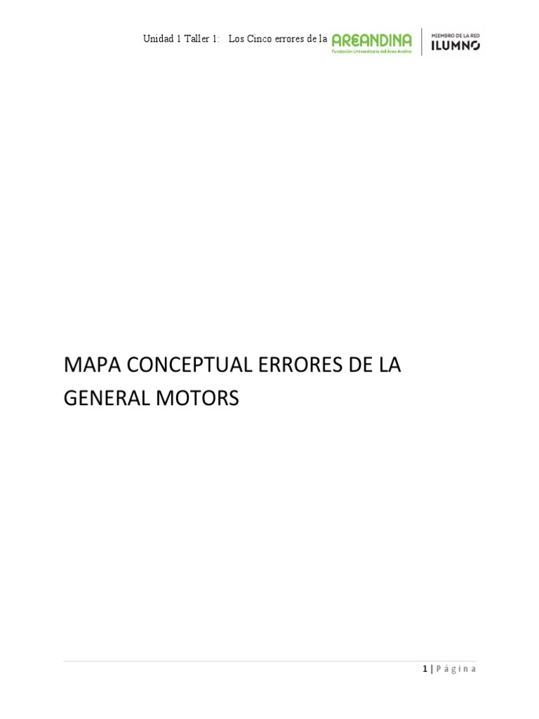Mapa Conceptual Errores General Motors | PDF