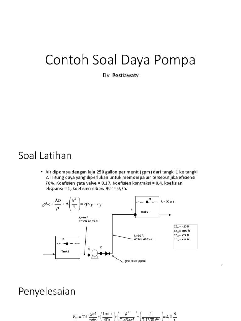 Contoh Soal Daya Pompa: Elvi Restiawaty | PDF | Units Of Measurement ...