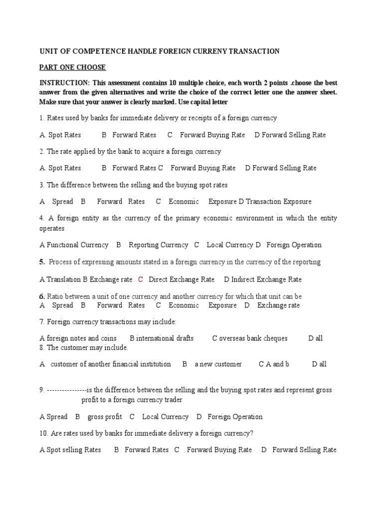 Exam On Foreign Currency Transaction 40 | PDF | Exchange Rate | Currency
