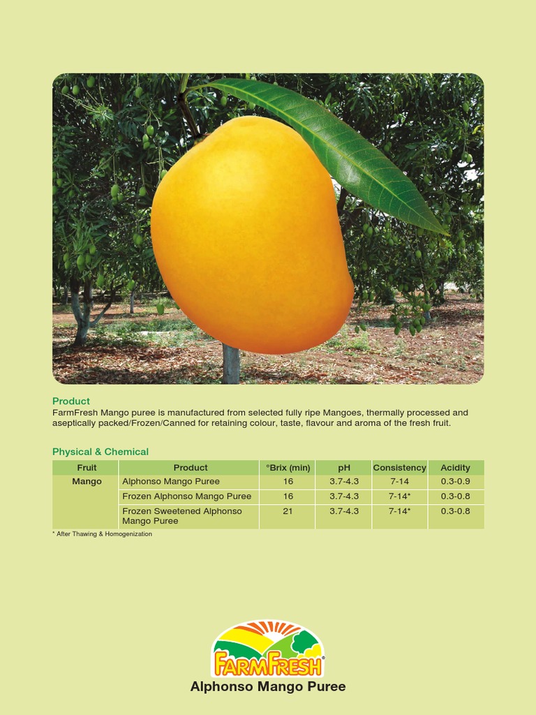 FarmFresh Mango Puree | PDF | Mango | Packaging And Labeling