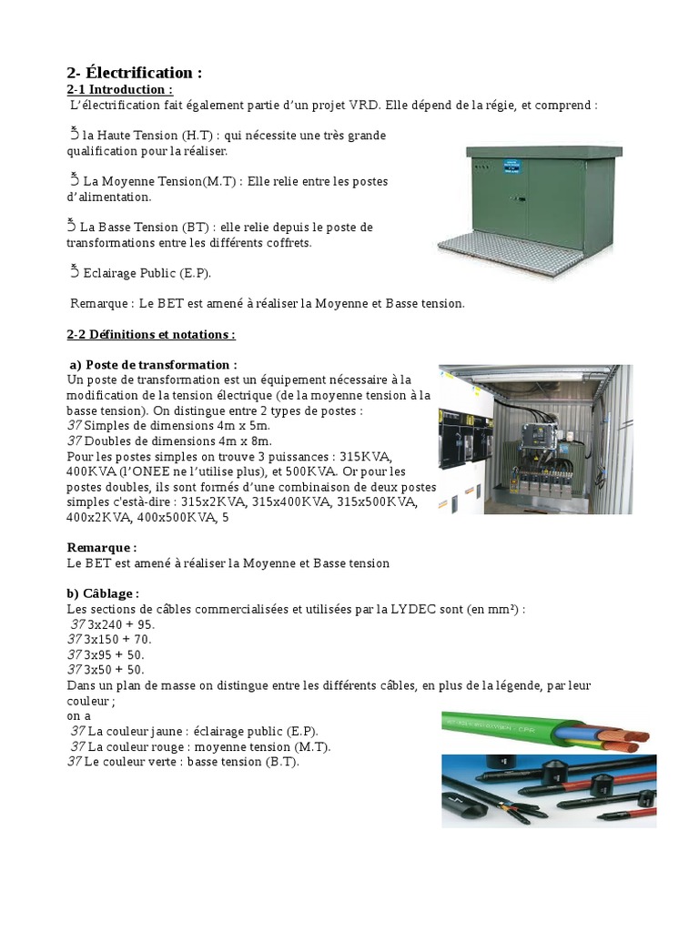 Etude de L'instalation Éléctrique | PDF | Puissance (physique) | Tension électrique