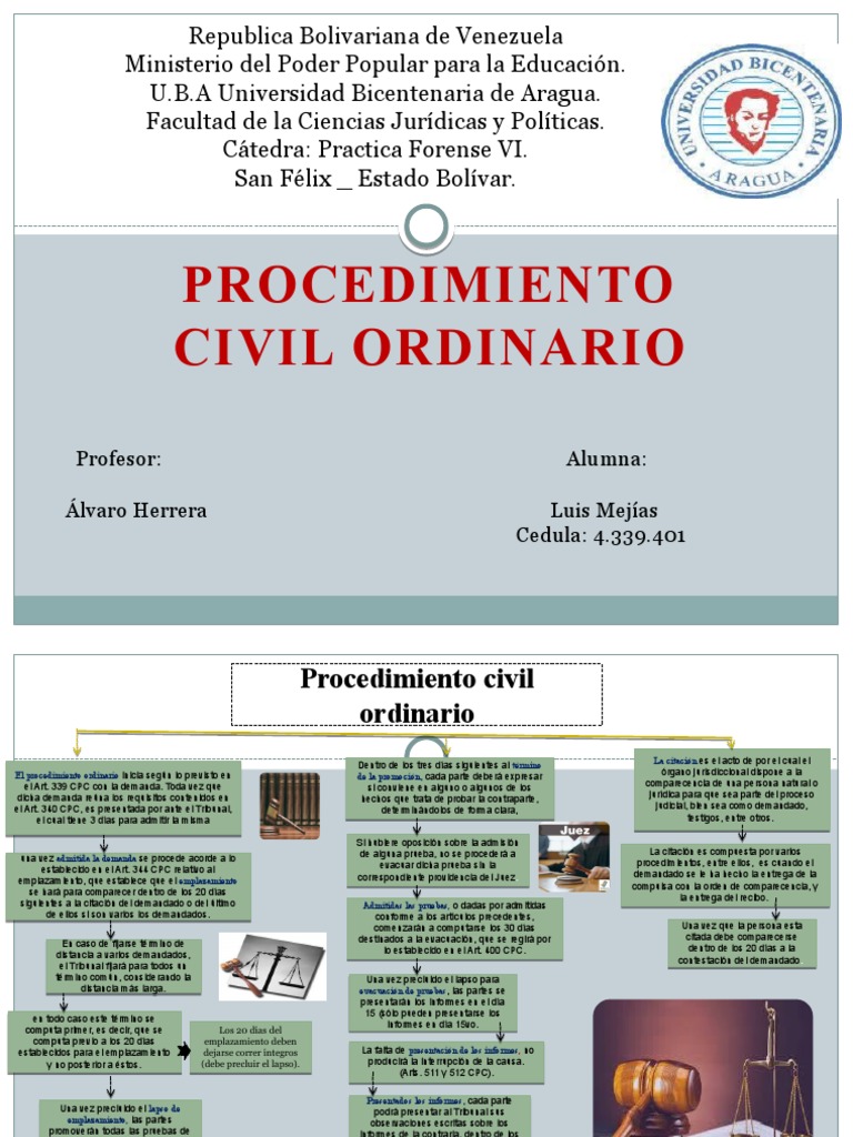 Procedimiento Civil Ordinario | PDF | Demanda judicial | Jurisdicción