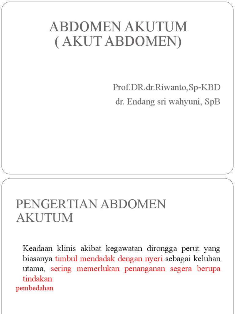 Akut Abdomen Esw | PDF