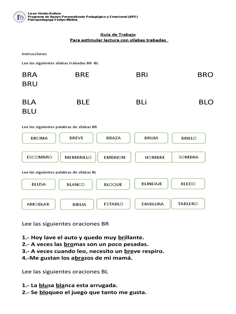 Guia para Estimular La Lectoescritura BR-BL | PDF