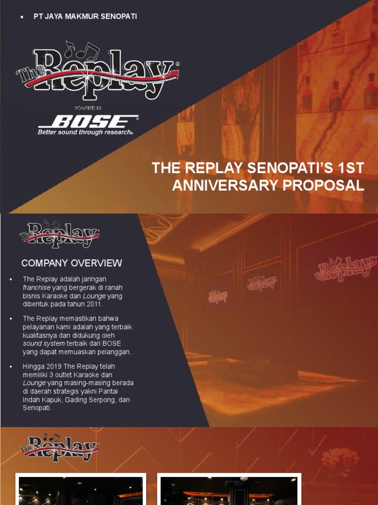 THE REPLAY SENOPATI ANNIVERSARY PROPOSAL For PT BEVERINDO INDAH ABADI | PDF