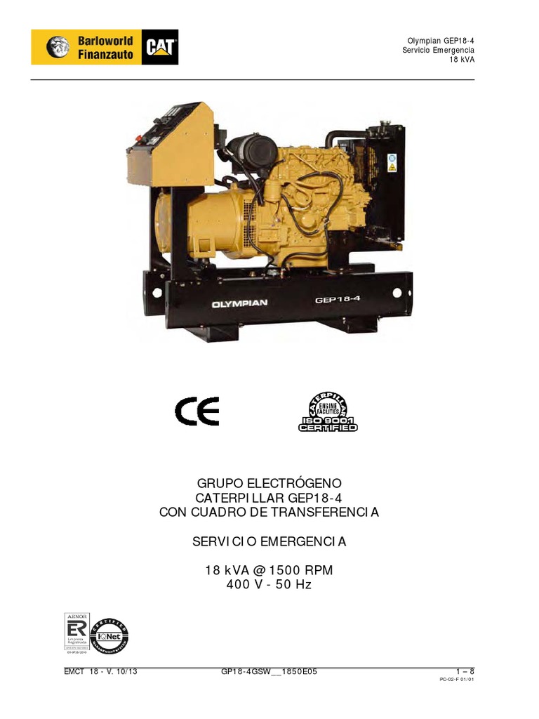 Generador Olympian GEP18-4 18 kVA | PDF | Petróleo | Combustible diesel