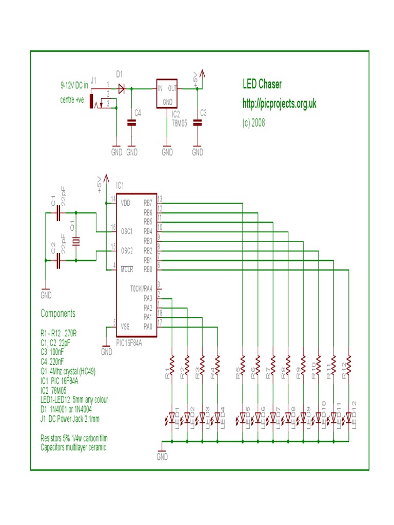 LED Chaser | PDF | Electrical Engineering | Electromagnetism