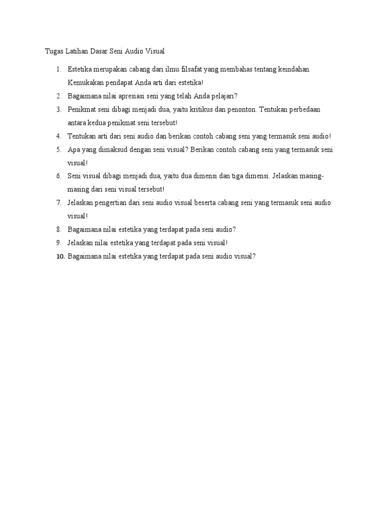 Tugas Latihan Dasar Seni Audio Visual 3.2 Dan 4.2 | PDF