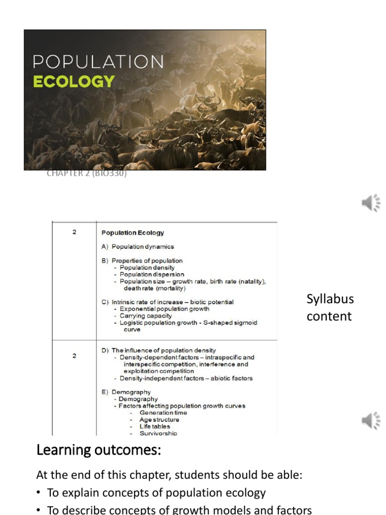Part 1 Chapter 2 Population Ecology | PDF | Biological Dispersal | Ecology