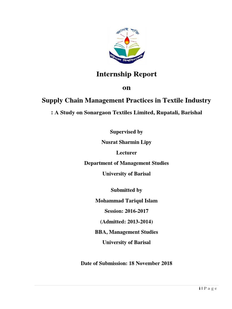Internship Report On Supply Chain Manage | PDF | Supply Chain ...
