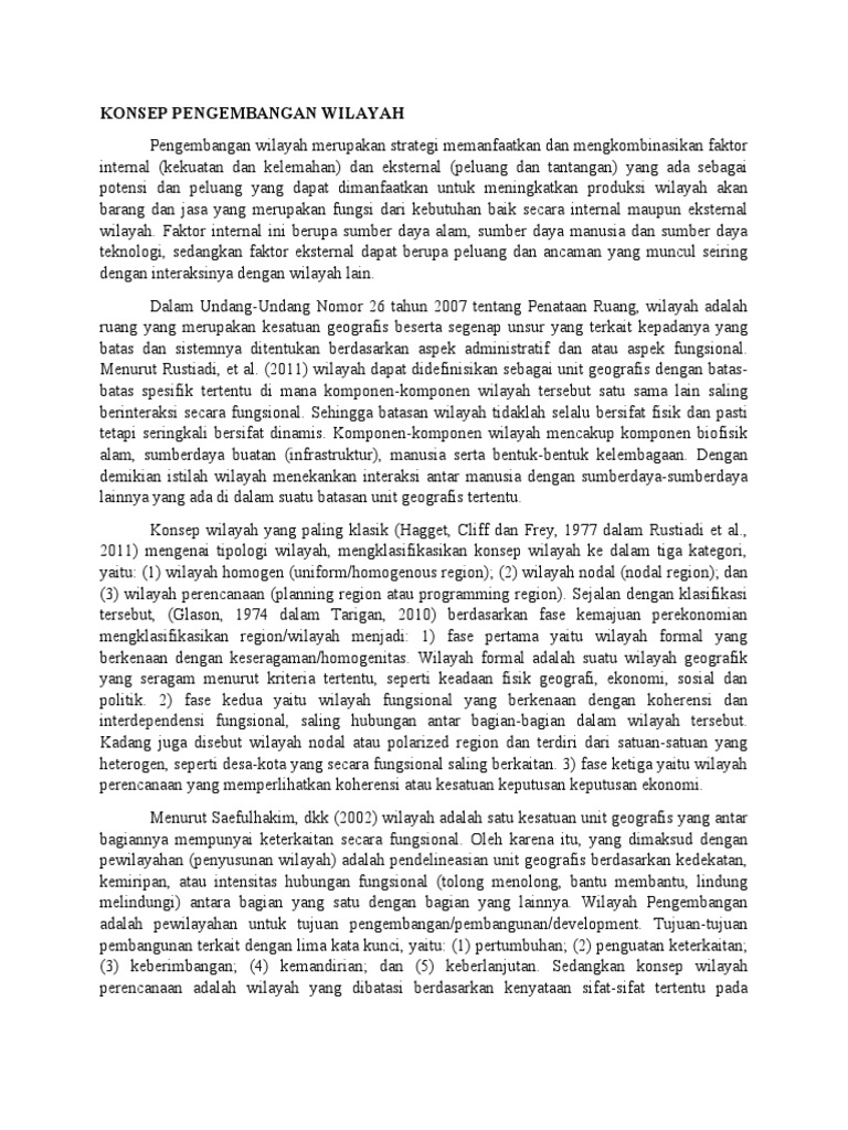Konsep Pengembangan Wilayah | PDF