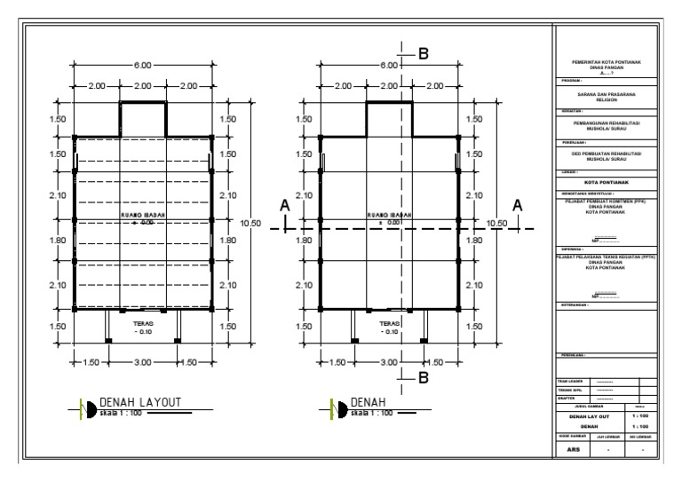04 Denah Lay Out Dan Denah Mushola | PDF