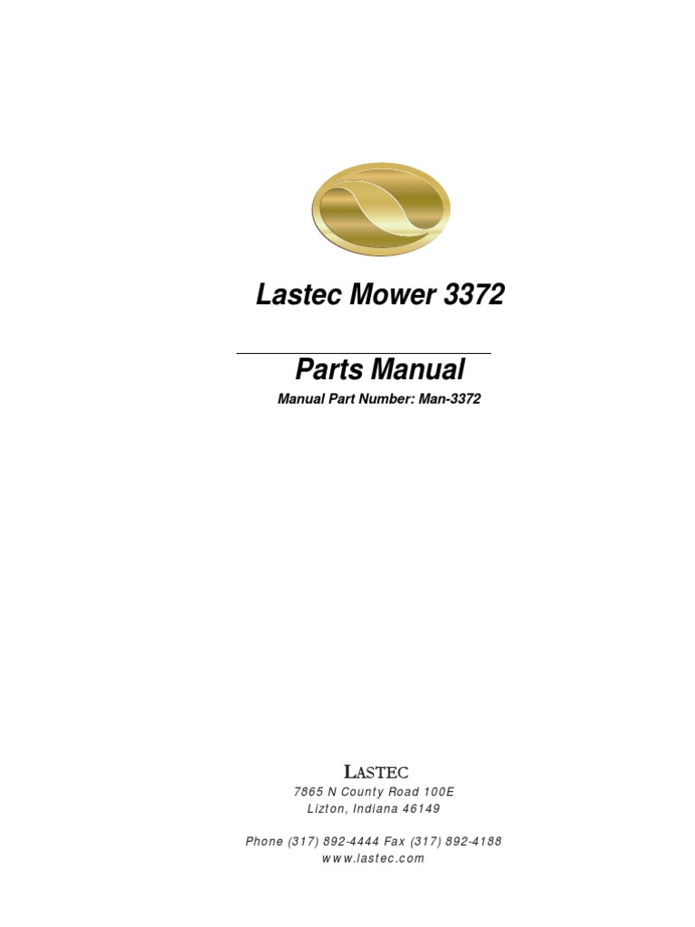 Lastec Mower 3372 Parts Manual | PDF | Nut (Hardware) | Screw
