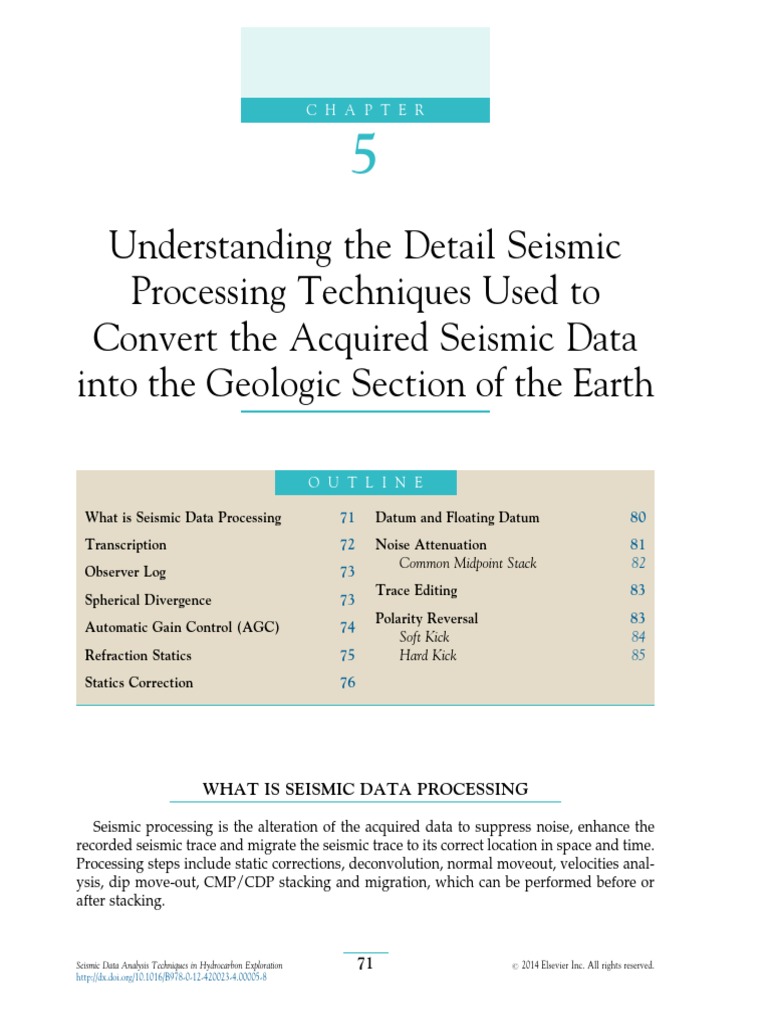 Understanding The Detail Seismic Processing Techniques Used To Convert ...