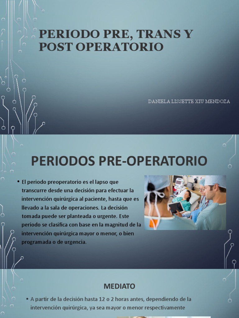 Cuidados perioperatorios completos | PDF | Cirugía | Enfermería