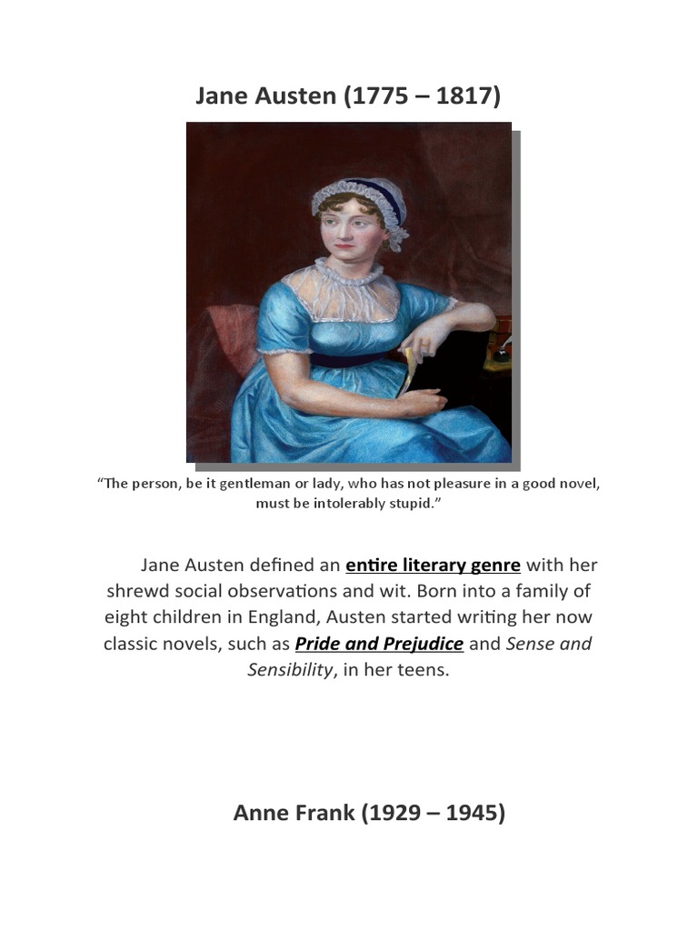 Women in History | PDF | Jane Austen | Marie Curie