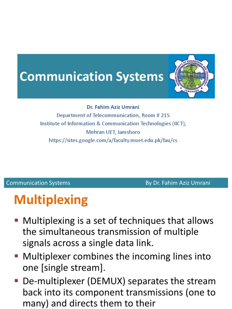 Communication Systems Multiplexing Techniques | PDF | Channel Access Method | Multiplexing