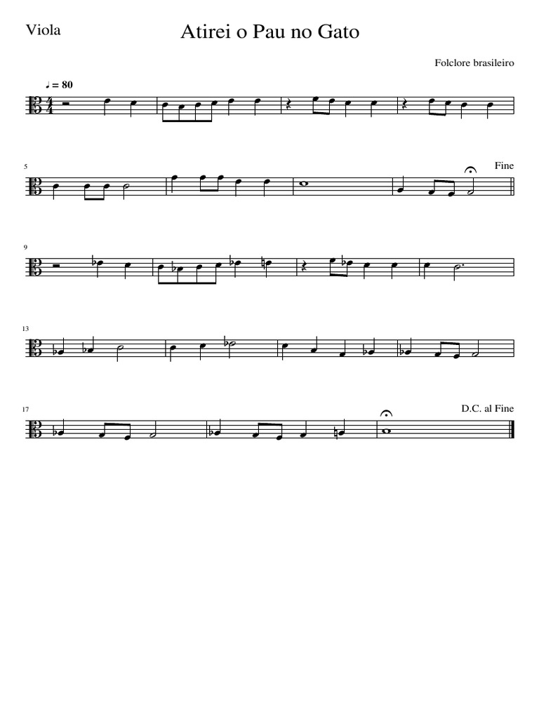 Atirei o Pau No Gato (Partes) - Viola | PDF